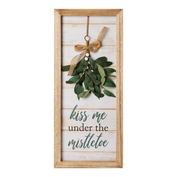 Holiday Time 23" Mistletoe Hanging Sign, 23" x 10" x 0.75" - Walmart.ca