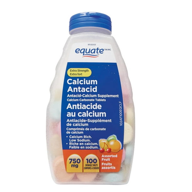 Equate Extra Strength Calcium Antacid, Assorted Fruit 750mg - Walmart.ca