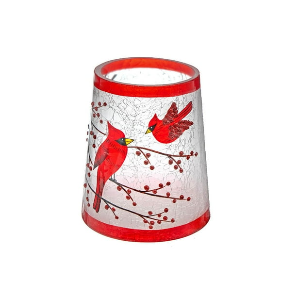 Frosted Cardinal Crackled Glass Candle Holder - Walmart.ca