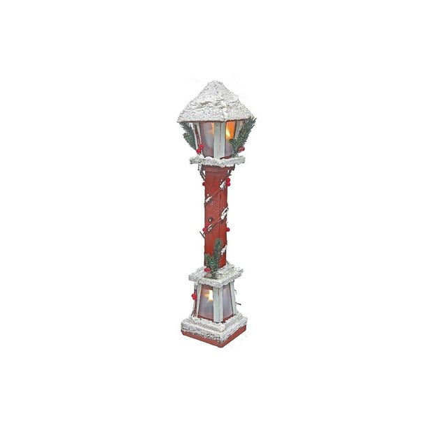 Led Snow Covered Red Wooden Lamp Post (24)") - Walmart.ca