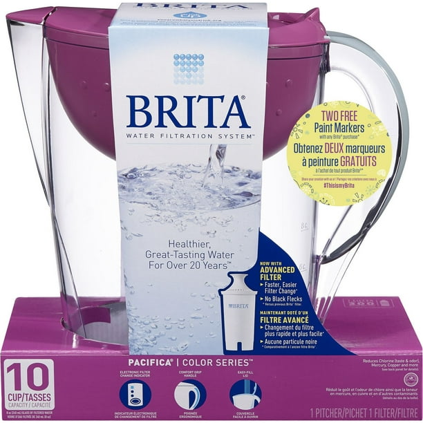 Brita Pacifica Water Filtration Pitcher Berry, 10 Cup - Walmart.ca