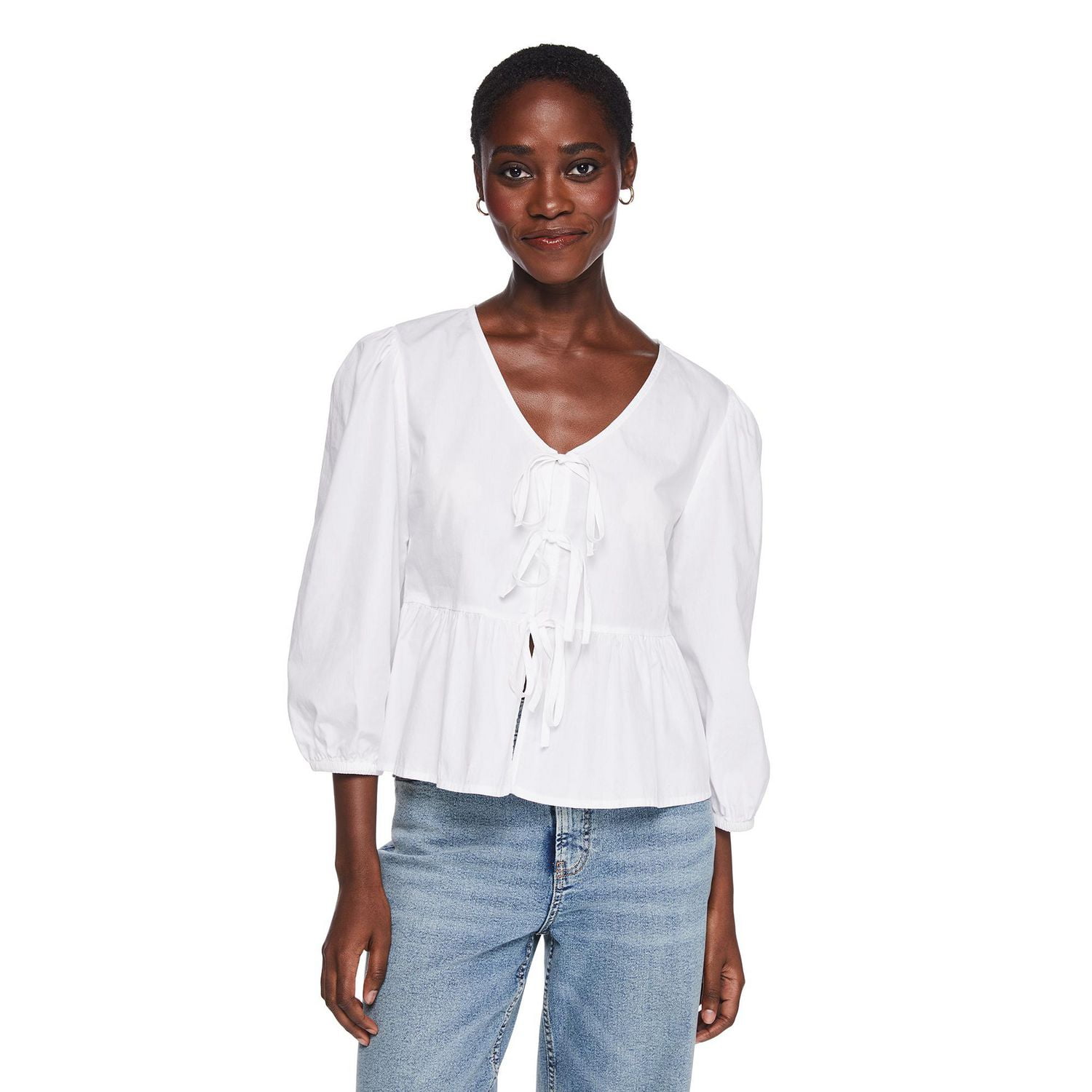 Click here for George Womens Tie Front Top L prices