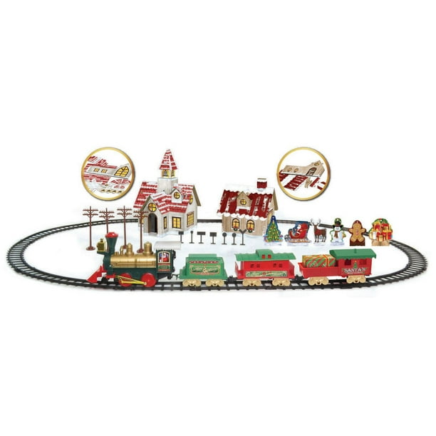 EZTEC BATTERY OPERATED VILLAGE TRAIN SET (46 PIECES CHRISTMAS TRAIN SET ...