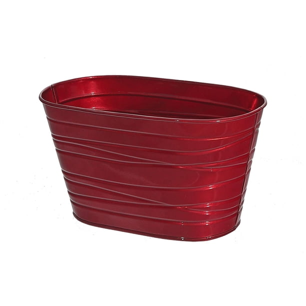 Red Metal Planter (Oval) - Set of 2 - Walmart.ca
