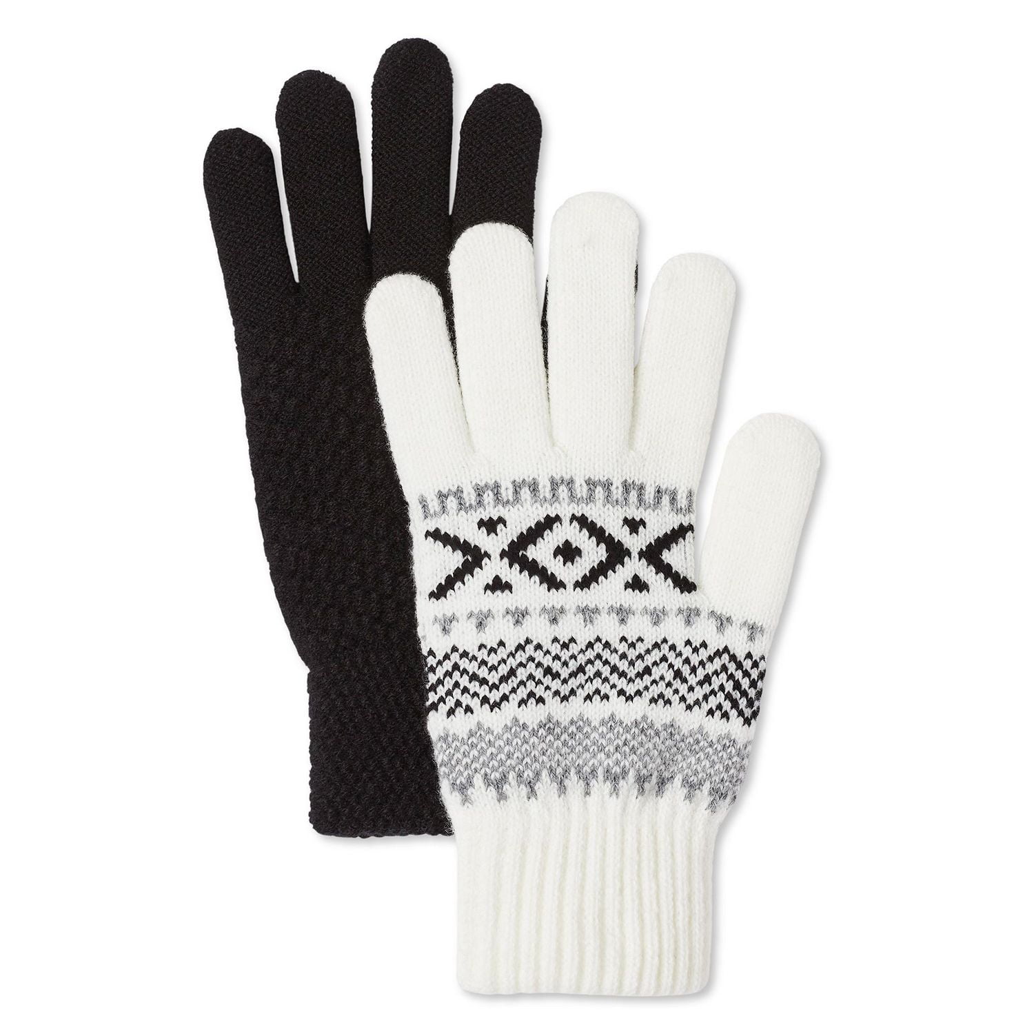 Click here for Time And Tru Womens Knit Gloves 2-Pack One Size prices