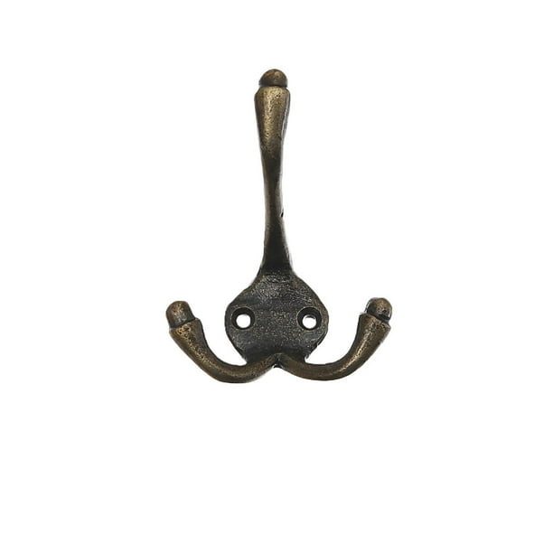 Classic Triple Iron Wall Hook (Antique Brass) - Set of 4 - Walmart.ca