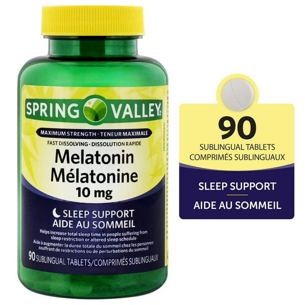 Spring Valley Melatonin 10mg, 90 sublingual tablets - Walmart.ca