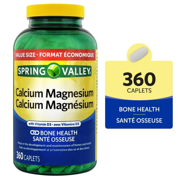 Spring Valley Calcium Magnesium with Vitamin D3, 360 Caplets - Walmart.ca