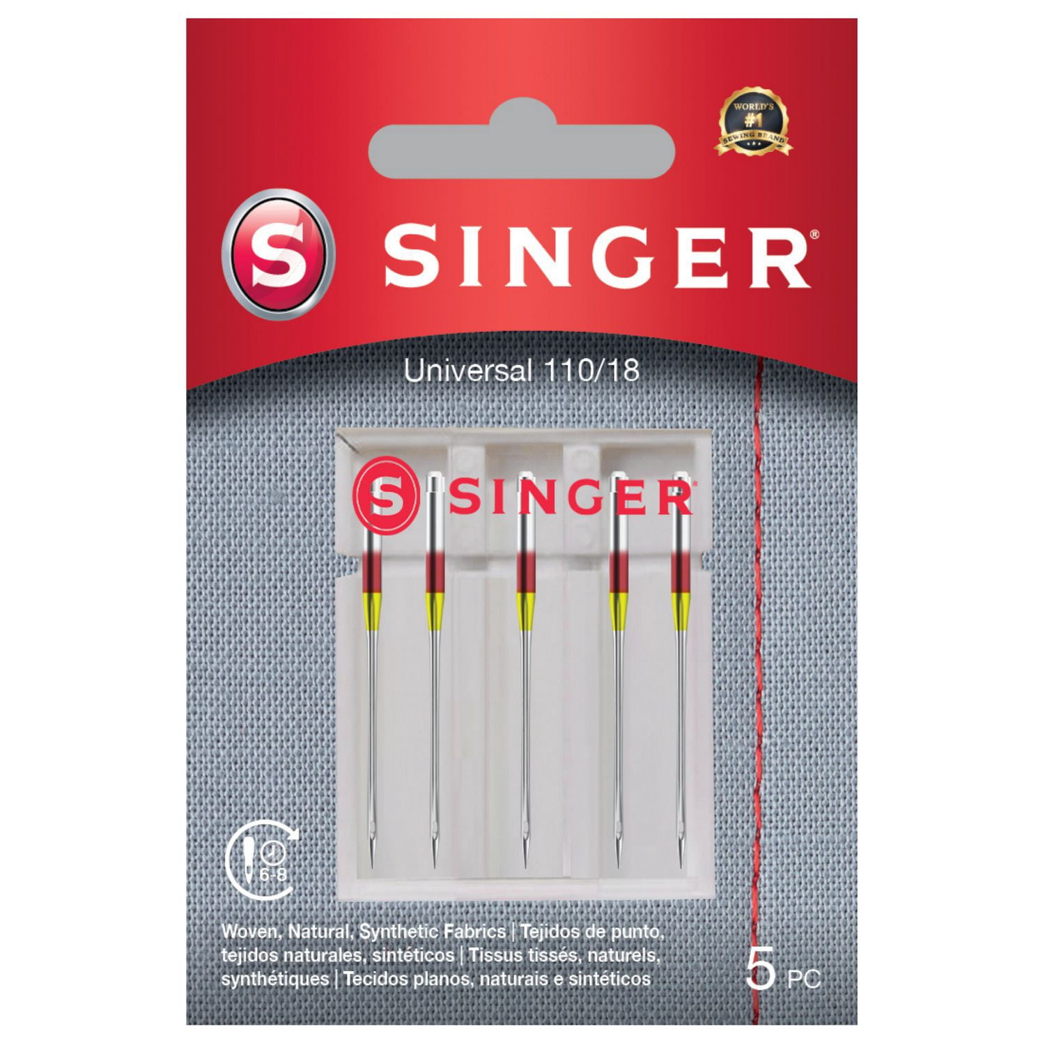 SINGER® Universal Sewing Machine Needles, Size 110/18 - 5 Count ...