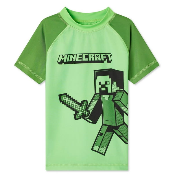 Minecraft Boys' Short Sleeve Rash Guard, Sizes XS-L - Walmart.ca