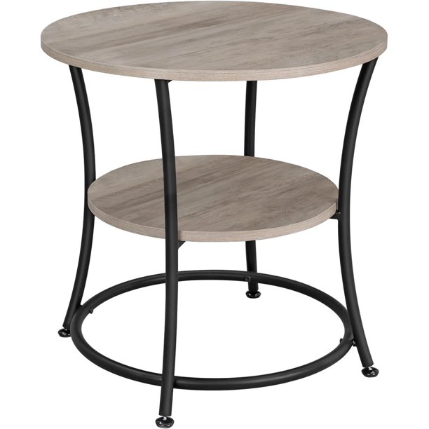 Boutique Home Side Round End Table with 2 Shelves Ideal for Living Room ...