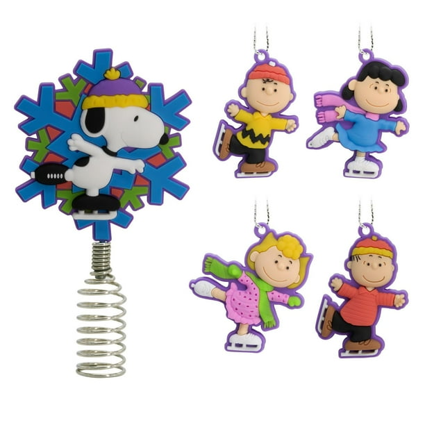 Hallmark Mini Christmas Tree Topper and Ornaments (Peanuts), Set of 5 ...