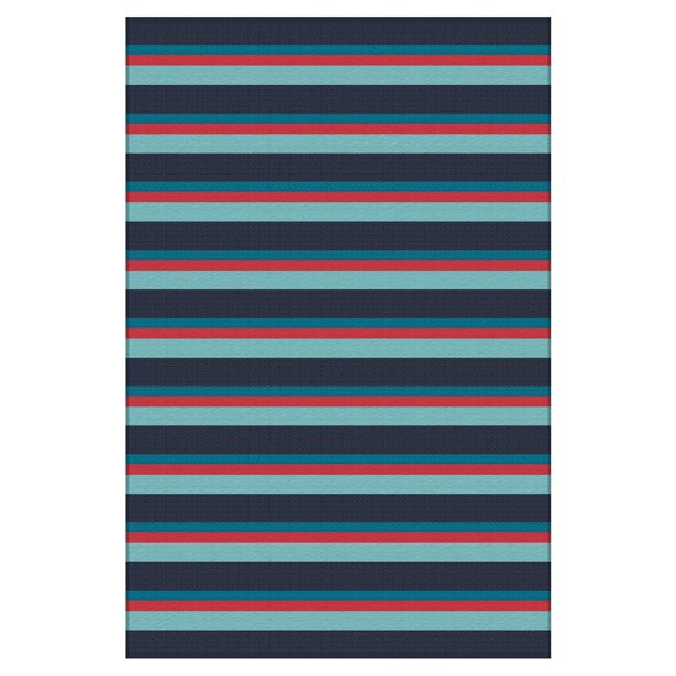 6'x9' Striped Blue Polyweave Mat - Walmart.ca
