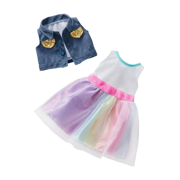 My Life As 2-Piece Rainbow Dress & Denim Vest Doll Outfit, Multicolor ...