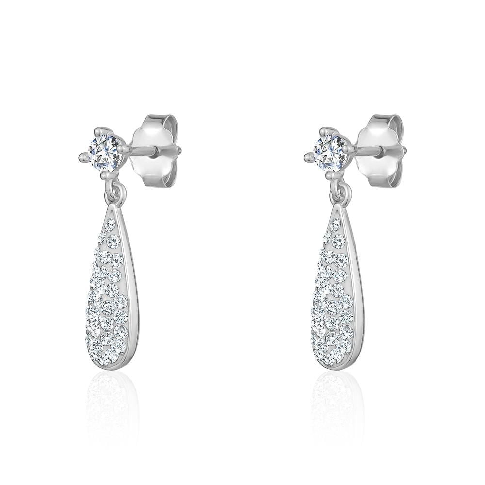 Click here for Luxury Designs Sterling Silver Crystal Tear Drop E... prices