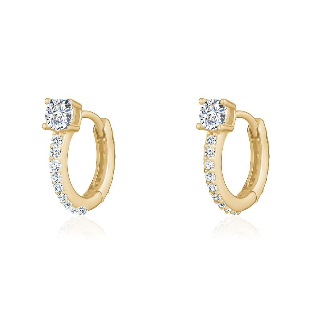 Click here for Luxury Designs Gold-Plated Cubic Zirconia Hoop Ear... prices