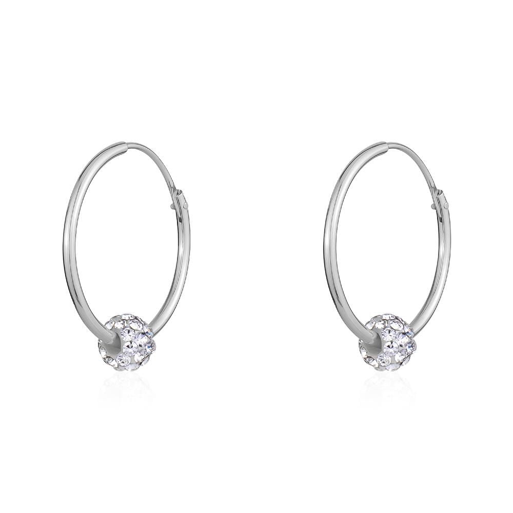 Click here for Luxury Designs Crystal Ball Hoops One Size prices