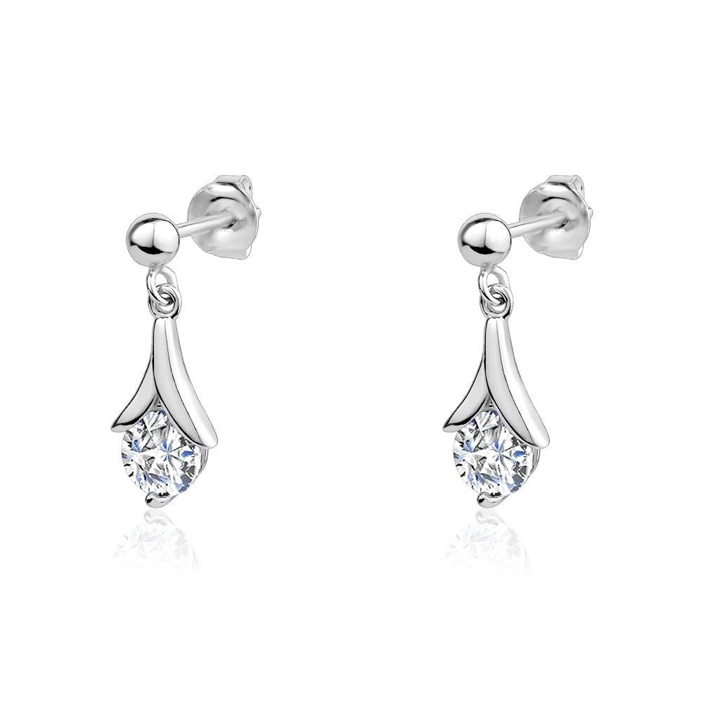 Click here for Luxury Designs Sterling Silver Cubic Zirconia Dang... prices