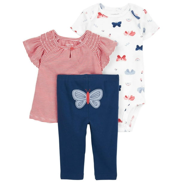 Carter's Child of Mine Newborn girls' 3-piece Set - Butterfly - Walmart.ca
