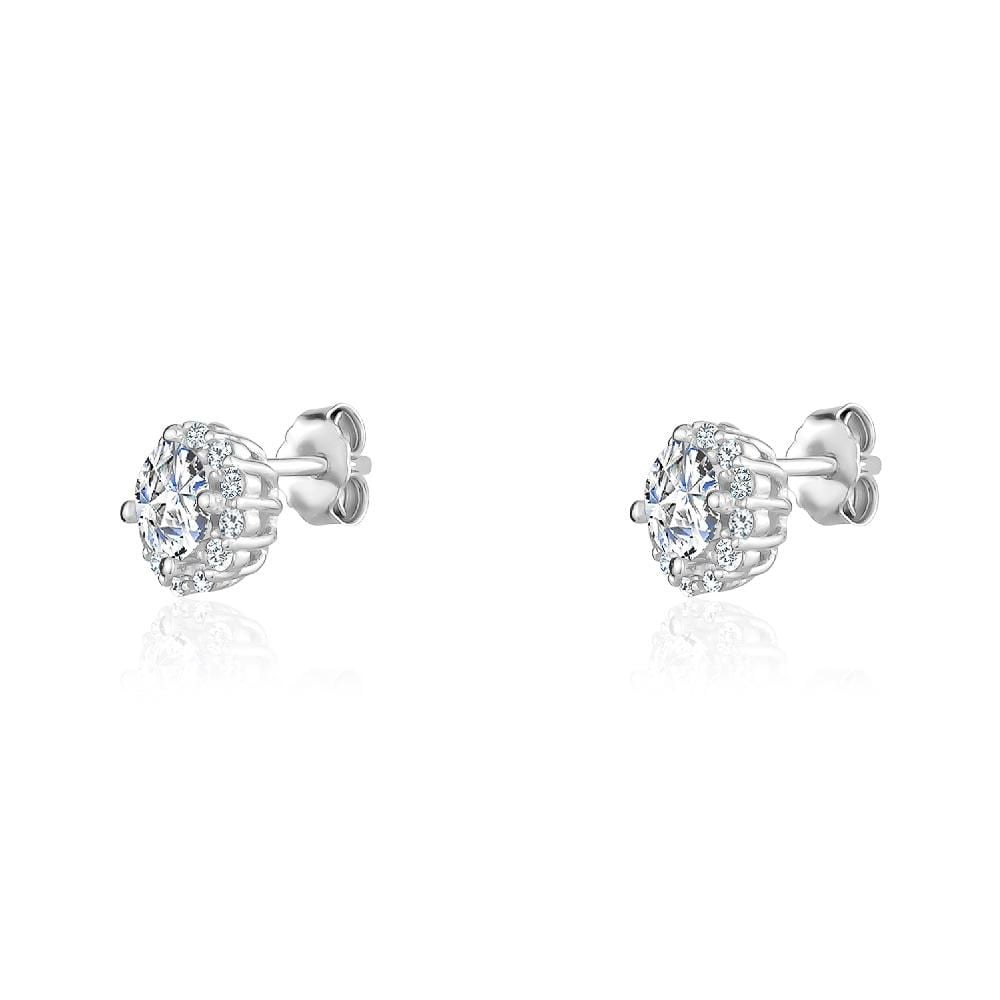 Click here for Luxury Designs Cubic Zirconia Halo Studs One Size prices