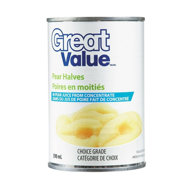 Great Value Pear Halves in Pear Juice, 398 mL - Walmart.ca