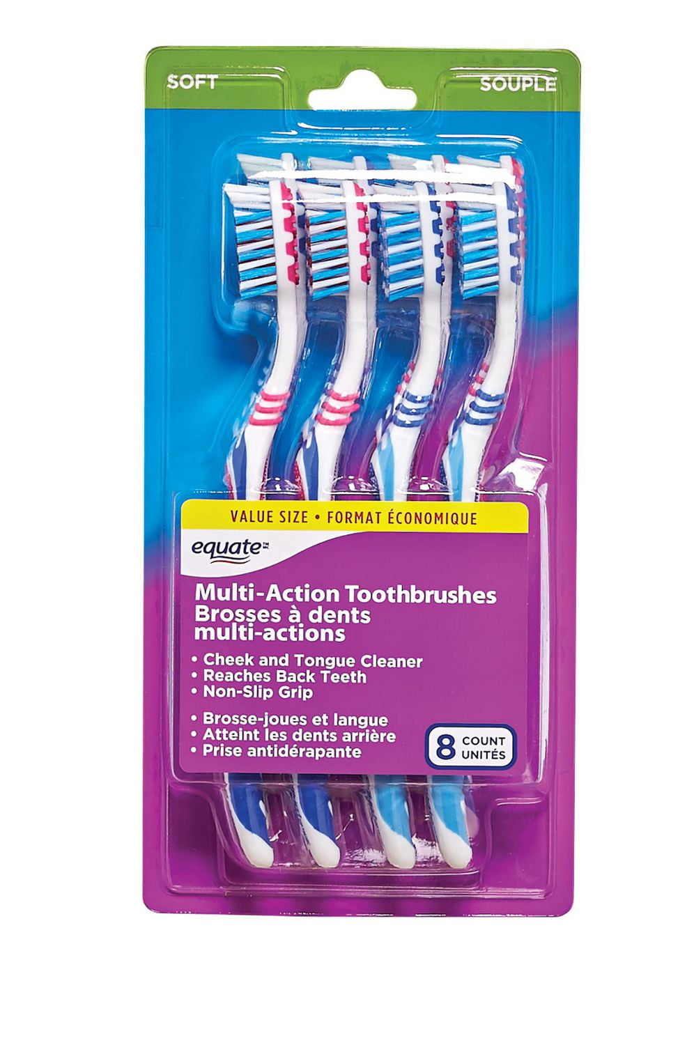 Equate Multi-Action Toothbrushes, Soft | Walmart Canada