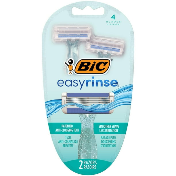 BIC EasyRinse Anti-Clogging Women's Disposable Razors for a Smoother ...
