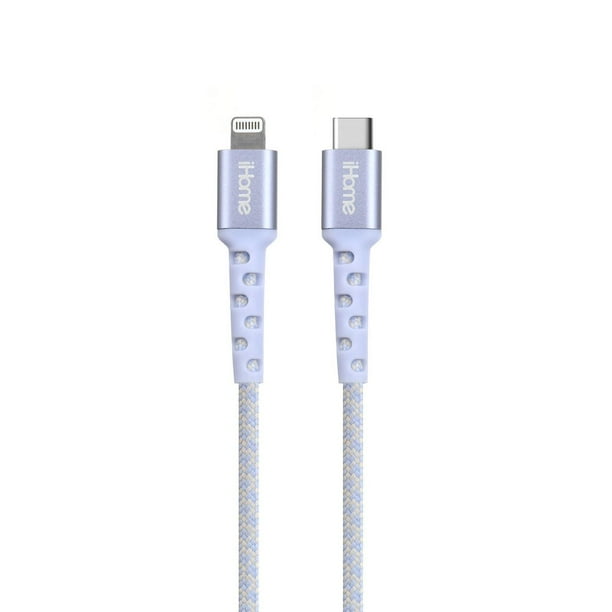 iHome Durastrain 6ft Lightning to USB Type-C Cable, 6FTLGHTNG TO USB ...