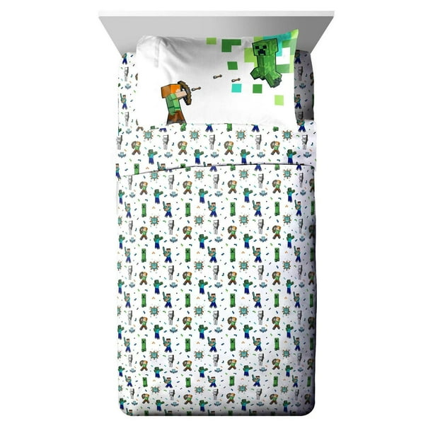 Minecraft Kids' 3-Piece Twin Sheet Set, 100% Polyester - Walmart.ca