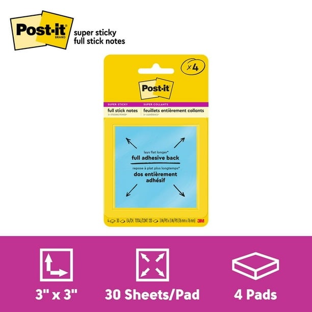 Feuillets super collants entièrement adhésifs Post-it®, F330-4SSAU ...