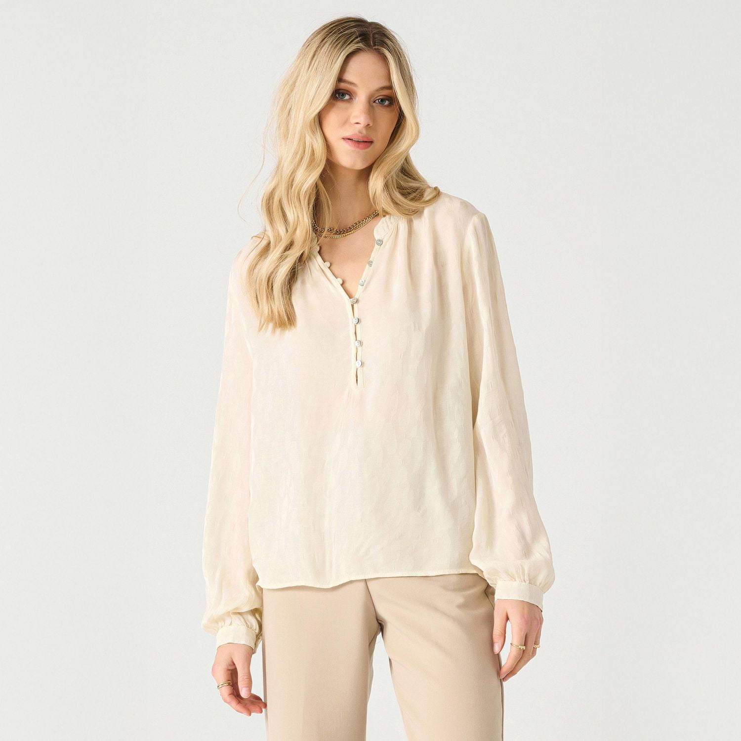 Click here for Devoted Long Sleeve Loose-Fit Button-Up Shirt Xl prices