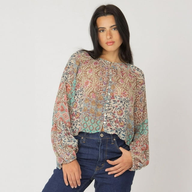 Devoted long sleeve loose-fit floral shirt - Walmart.ca