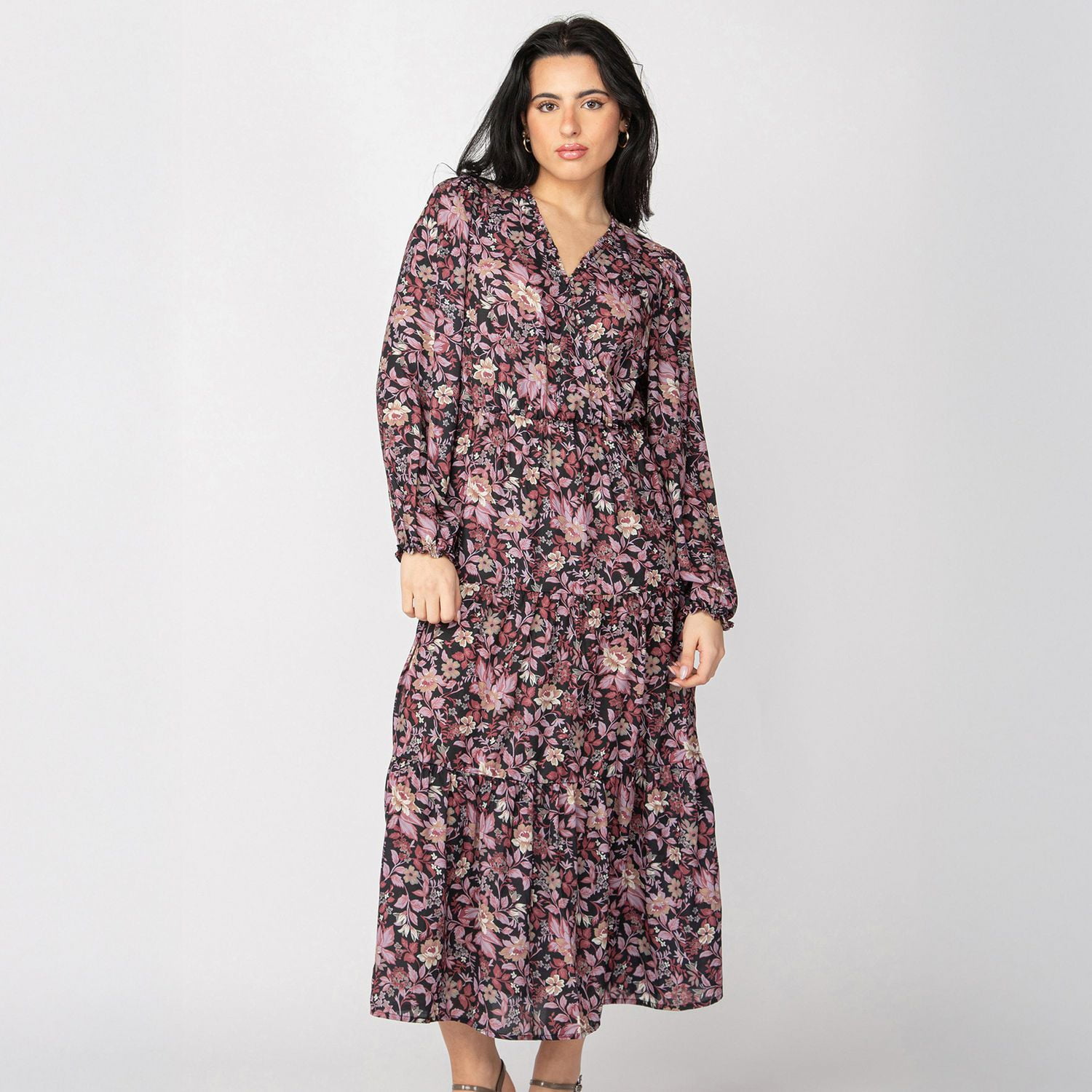 Click here for Devoted Long Sleeve Loose-Fit Floral Maxi Dress Xs prices