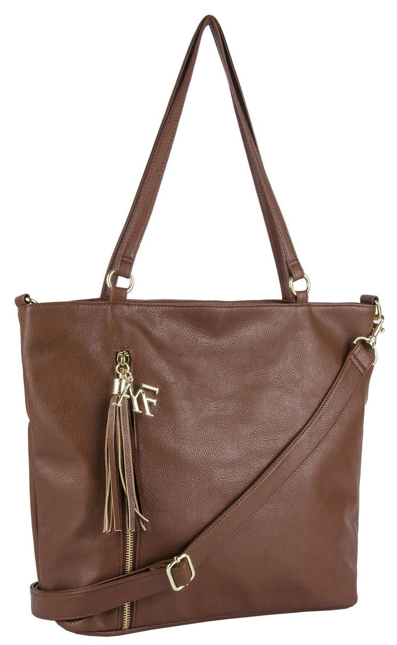 AMF Tassel Accent Top Zip Pvc Tote Bag | Walmart Canada