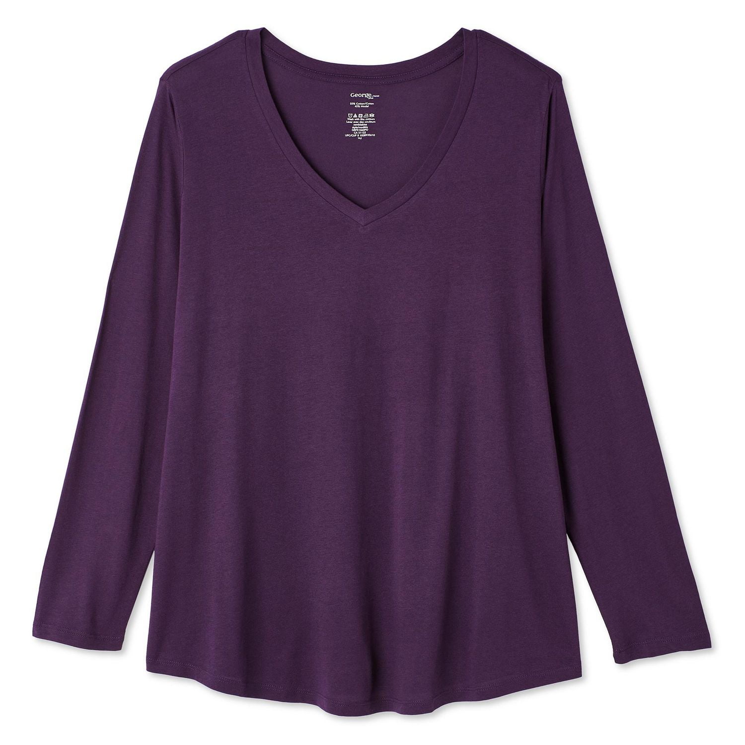 George Women's Plus V-Neckline Tee, Sizes 1X-4X - Walmart.ca