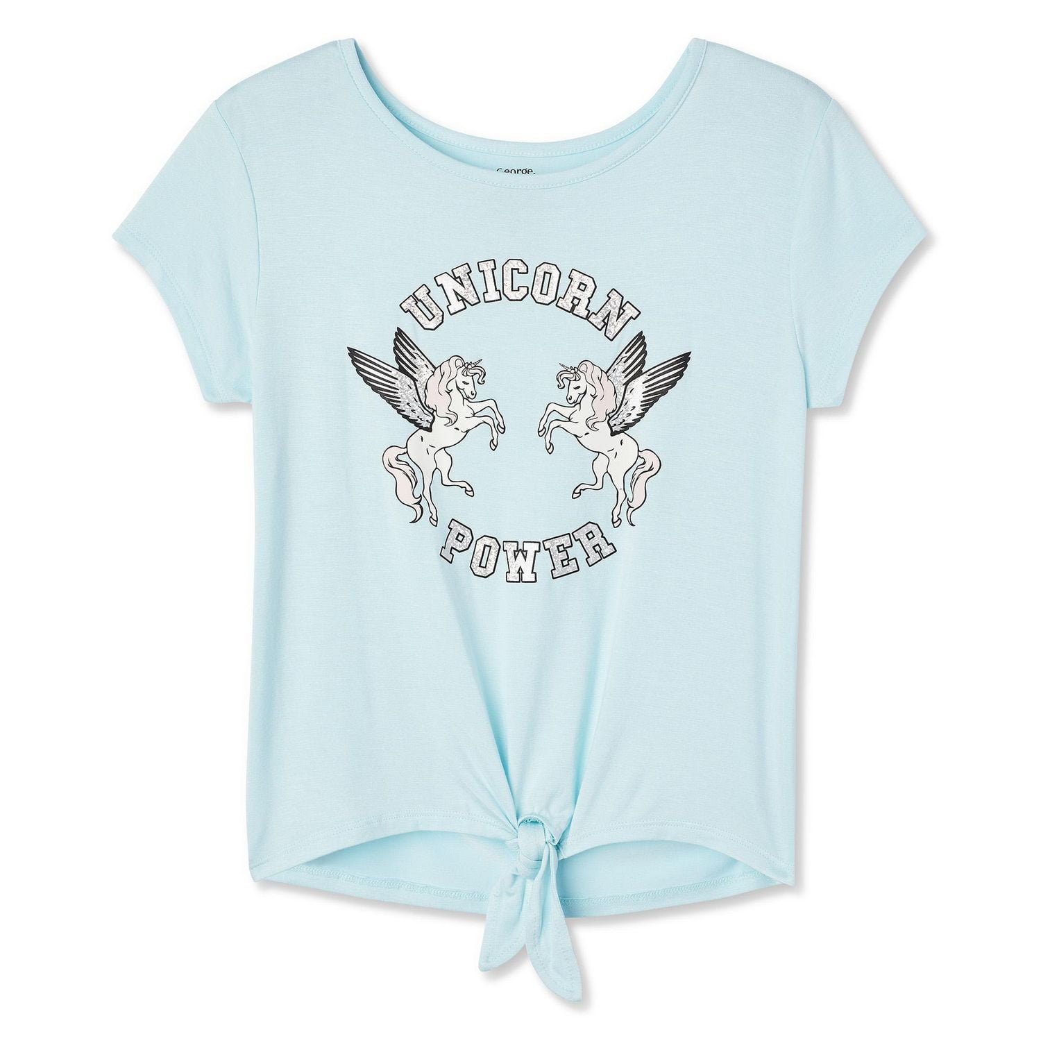 George Girls' Short Sleeve Front Tie Tee | Walmart Canada
