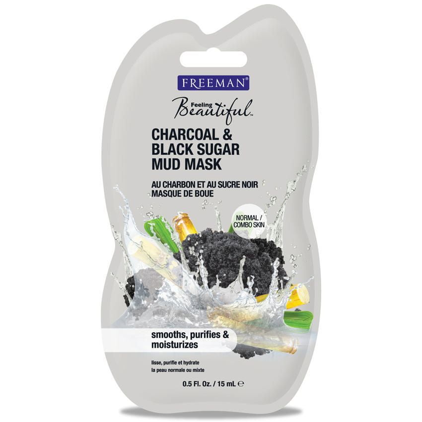 Freeman Feeling Beautiful Charcoal & Black Sugar Mud Mask Sachet ...