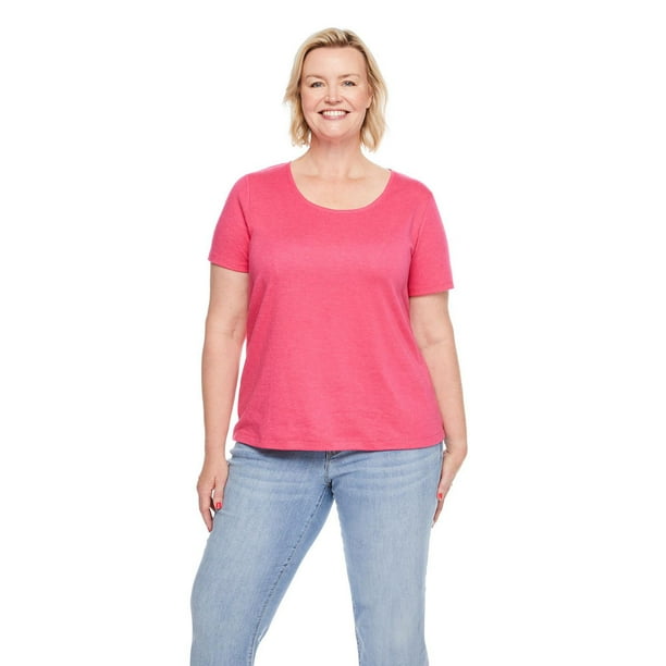 Iyla Plus Women's Interlock Crew Neckline Tee - Walmart.ca