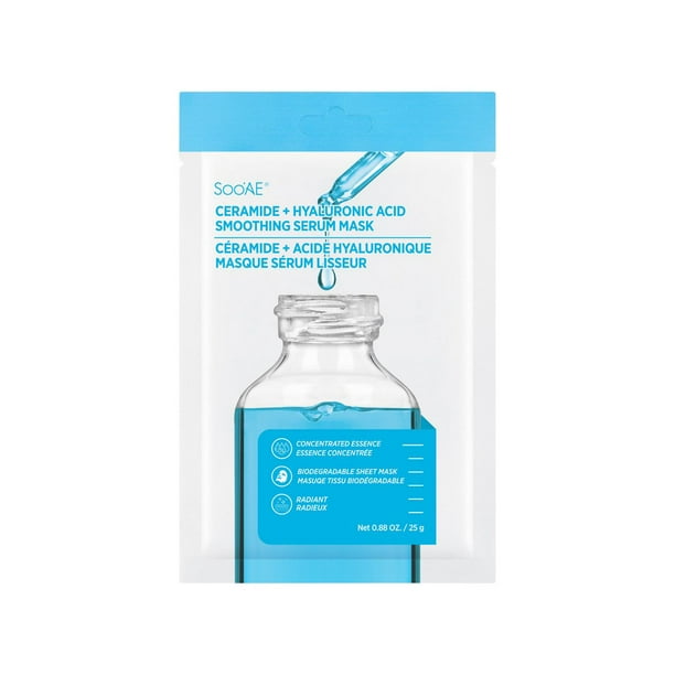 Soo'AE Ceramide + Hyaluronic Acid Smoothing Serum Mask, Volume : 0.88 ...