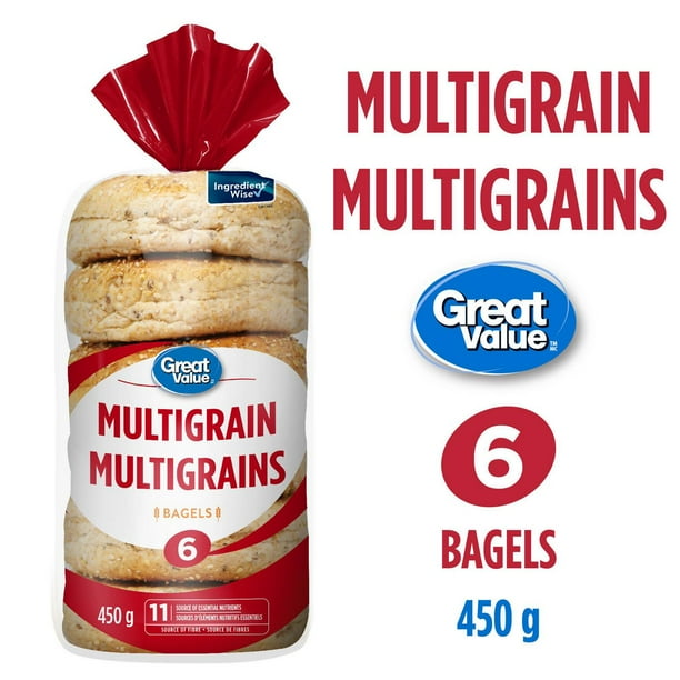 Great Value Multigrain Bagels, 450 g - Walmart.ca
