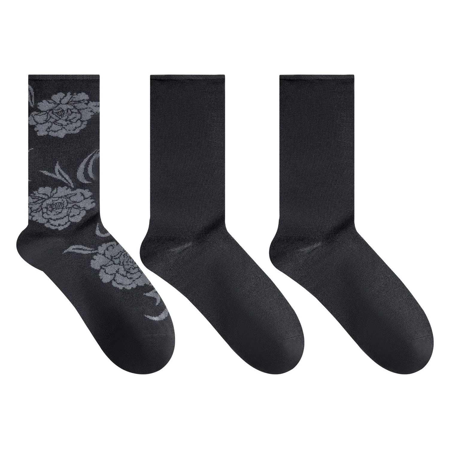 Click here for Secret Little Black Socks Floral Rolltop/Solid Rol... prices
