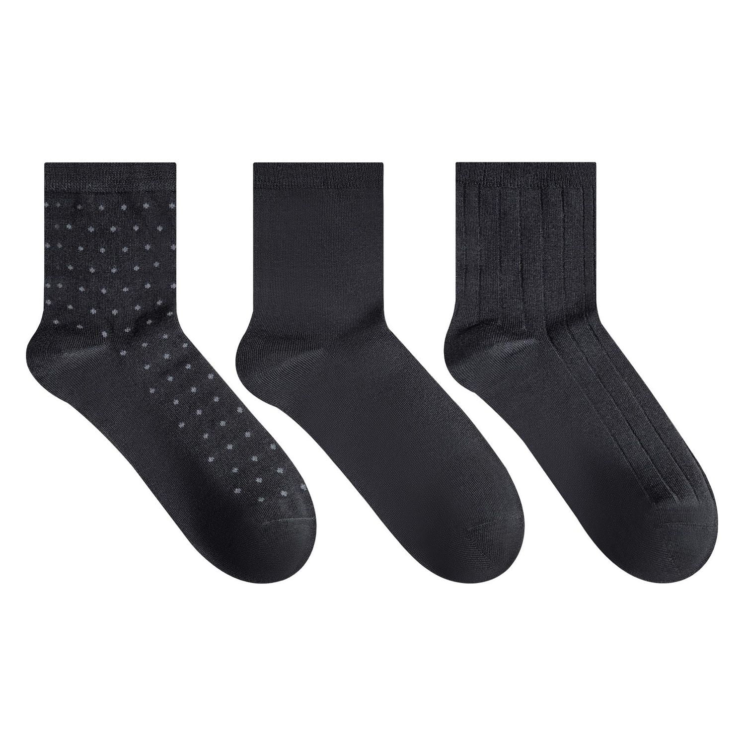 Click here for Secret Little Black Socks Pindot/Solid/Ribbed Mid... prices
