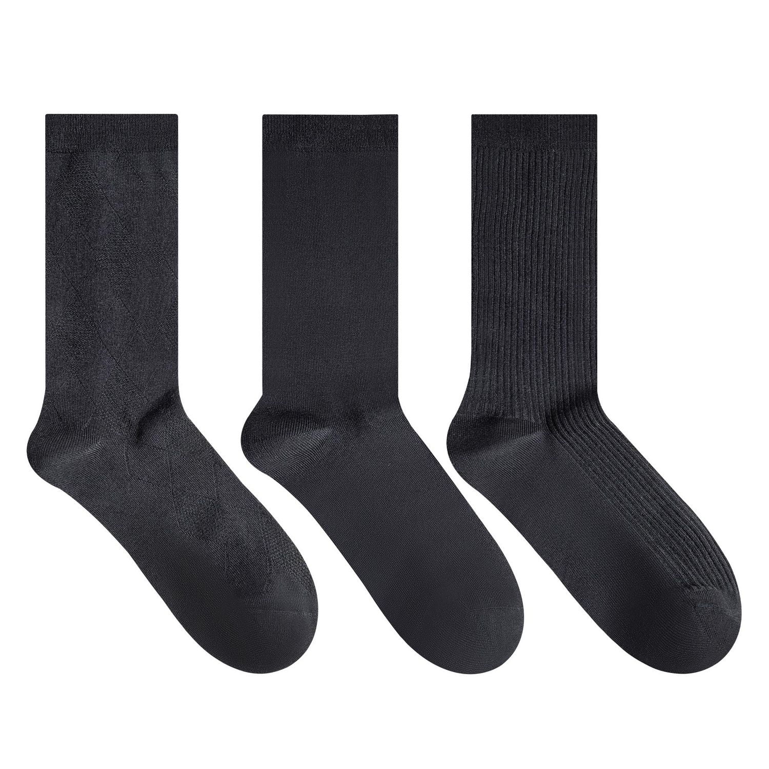Click here for Secret Little Black Socks Fine Rib/Solid/Diamond T... prices