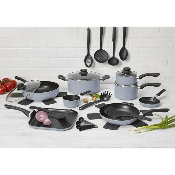 Starbasix 25-Piece Non-Stick Cookware Set – Light Grey - Walmart.ca