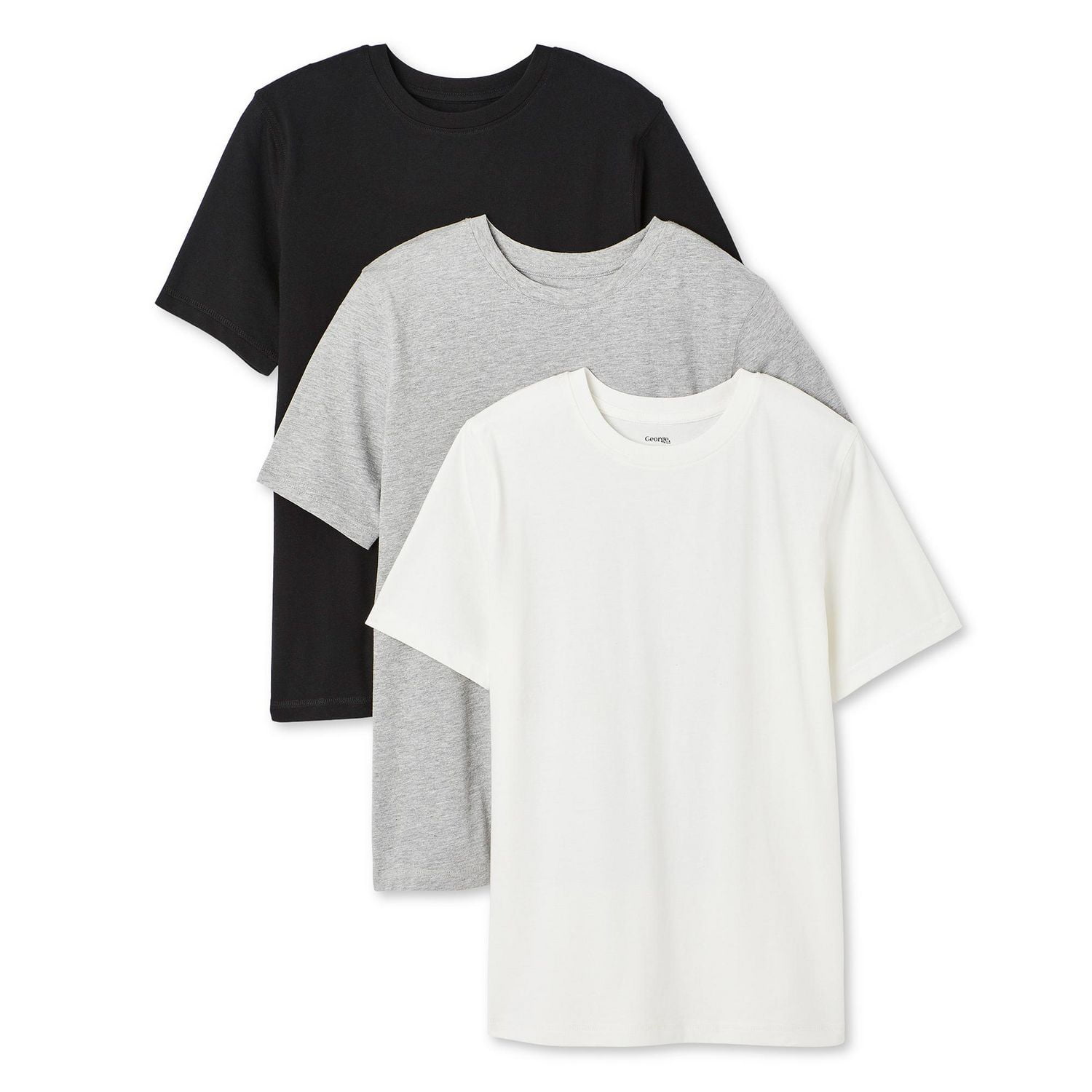 Click here for George Boys Crew Neckline Tee 3-Pack White Xs prices