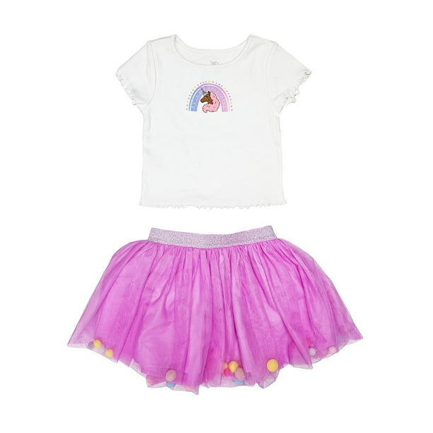 Afro Unicorn Toddler Girls Ensemble 2 pièces licorne arc-en-ciel ...