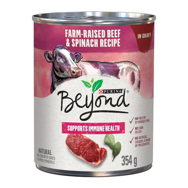 Beyond Farm-Raised Beef & Spinach Recipe in Gravy, Wet Dog Food 354 g ...
