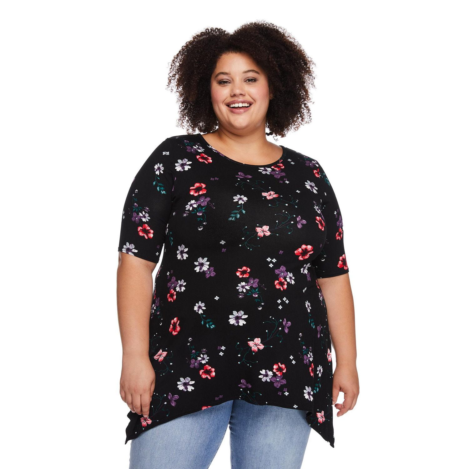 George Women's Plus Sharkbite Hem Tee - Walmart.ca