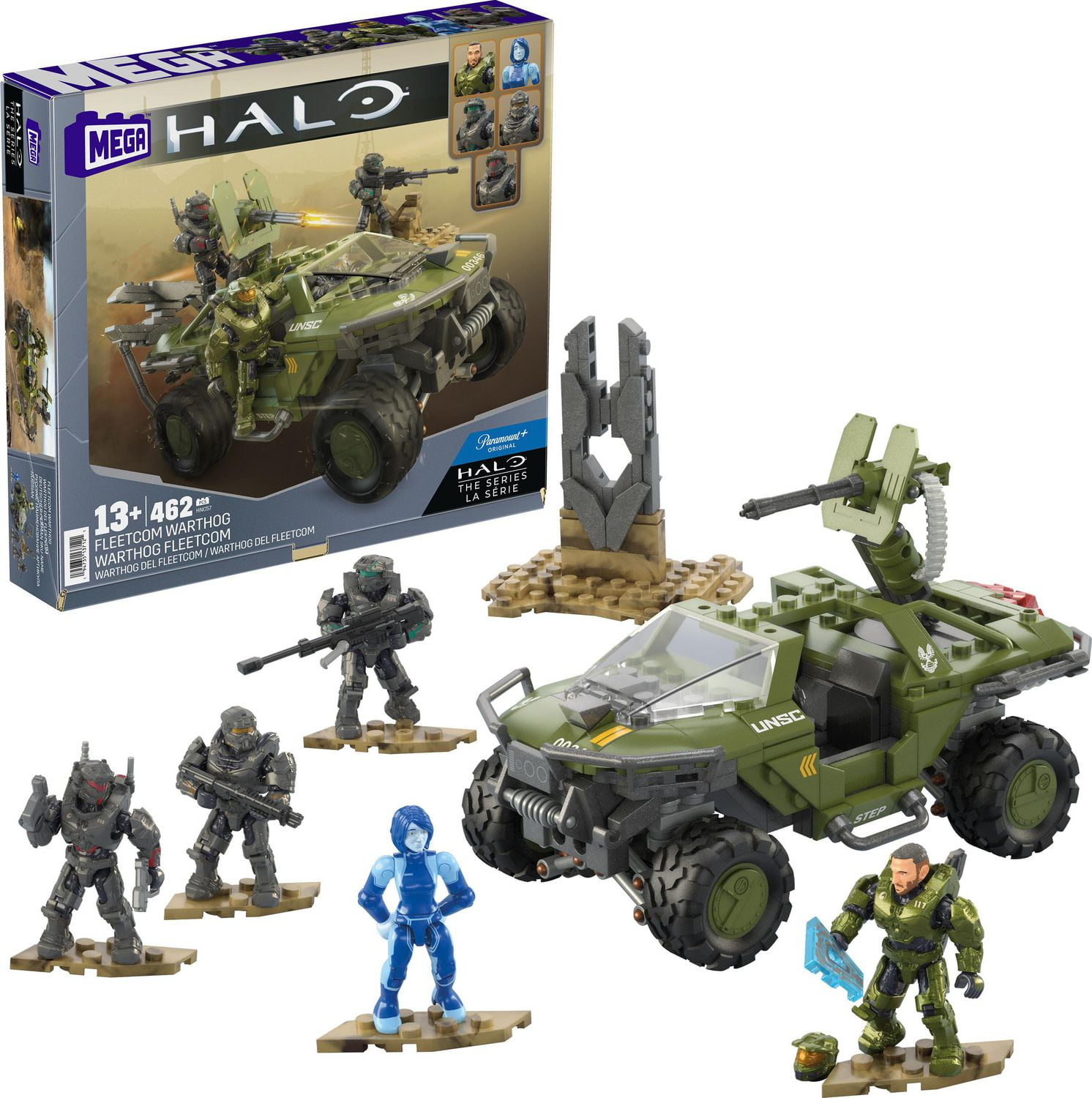 MEGA Halo FLEETCOM Warthog Vehicle Building Kit with 5 Micro Action Figures 469 pieces Ages 13 Walmart