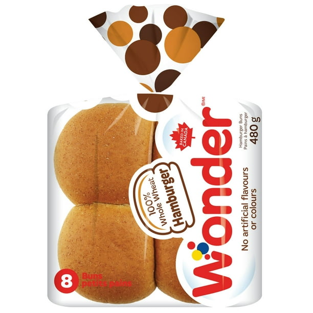 Wonder Whole Wheat Hamburger bun, 8ct, 480g - Walmart.ca